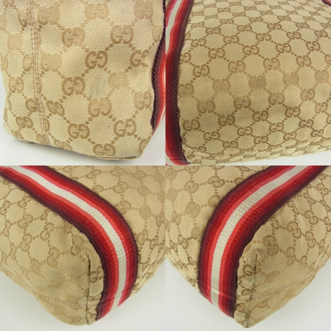 グッチ GUCCI A4収納可能 GG キャンバス シェリー ウェビングライン トート ハンド バッグ イタリア製 ベージュ 9028bkac ファッション