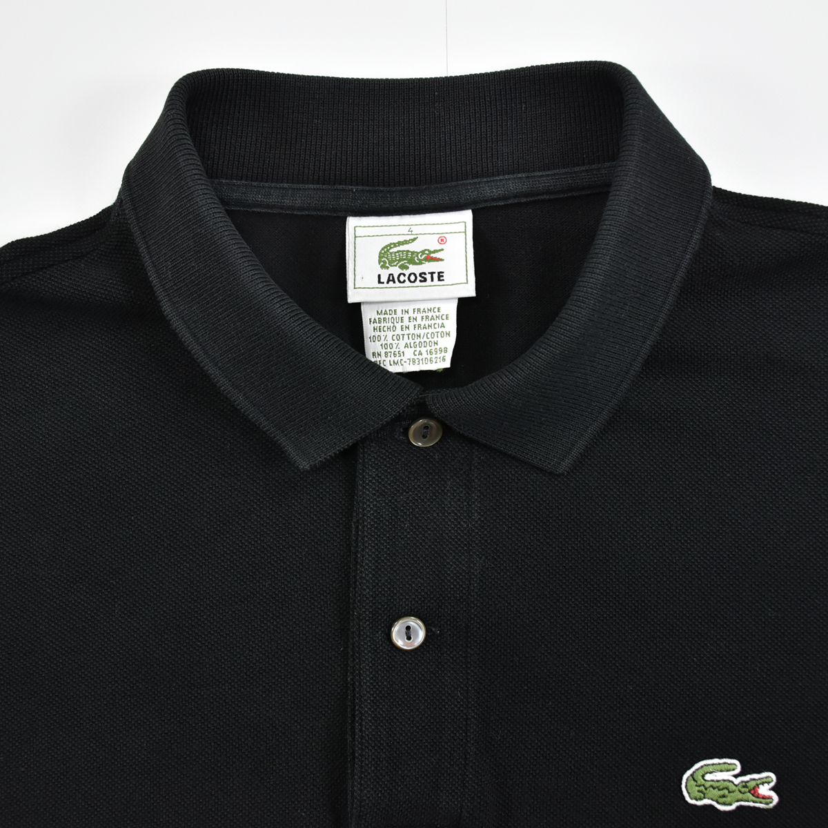 送料300円│LACOSTE ラコステ フレラコ フレンチラコステ DEVANLAY 5191L 長袖 ポロシャツ 黒 メンズ 4(4)｜売買 ...