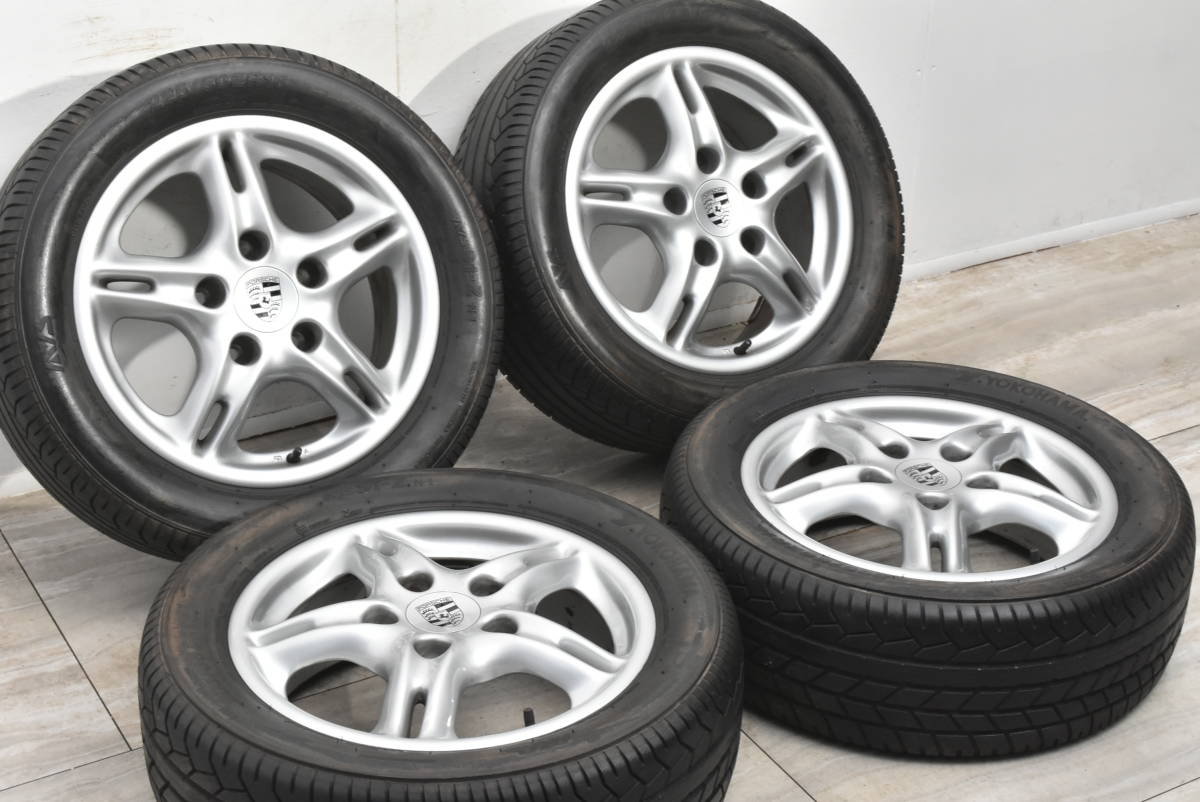 程度良好品 ポルシェ 986 ボクスター 純正 16in 6J +50 7J +40 PCD130 ヨコハマ AVS S1-Z 205 ...
