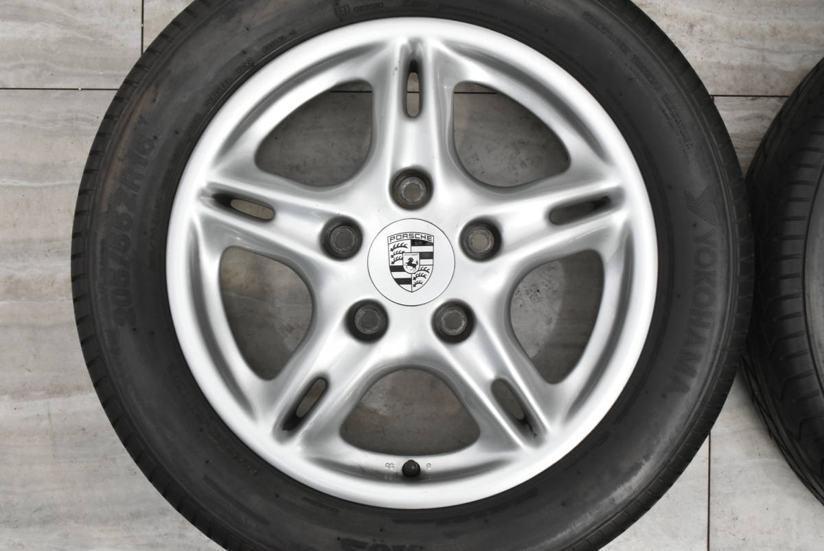 程度良好品 ポルシェ 986 ボクスター 純正 16in 6J +50 7J +40 PCD130 ヨコハマ AVS S1-Z 205 ...