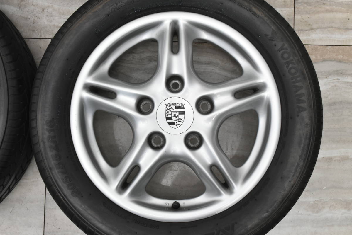 程度良好品 ポルシェ 986 ボクスター 純正 16in 6J +50 7J +40 PCD130 ヨコハマ AVS S1-Z 205 ...