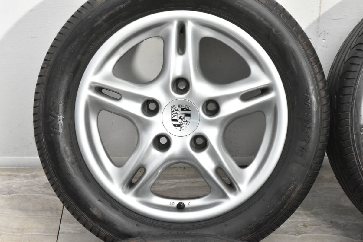 程度良好品 ポルシェ 986 ボクスター 純正 16in 6J +50 7J +40 PCD130 ヨコハマ AVS S1-Z 205 ...