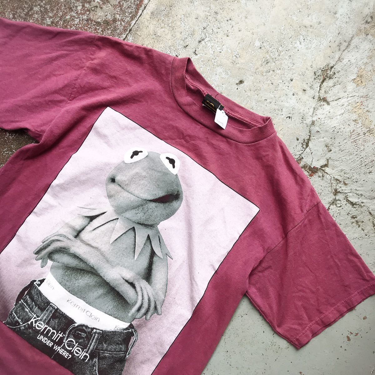 90s 90年代 KERMIT CLEIN カーミット Tシャツ JIM HENSON ジムヘンソン パロディ カルバン クライン USA製 ...