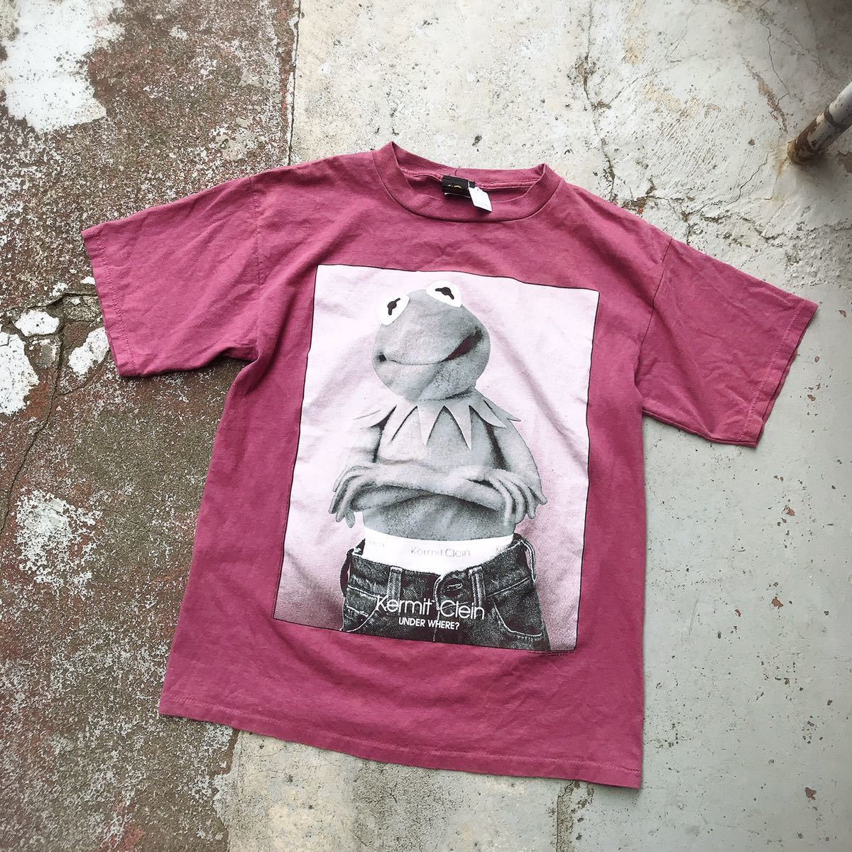 90s 90年代 KERMIT CLEIN カーミット Tシャツ JIM HENSON ジムヘンソン パロディ カルバン クライン USA製 ...