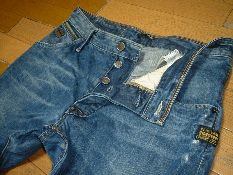 高級G-STAR RAW RILEY LOOSE TAPERED立体裁断ビンテージ加工ジーンズW32エルウッドデニムパンツ正規ジースターロー ...