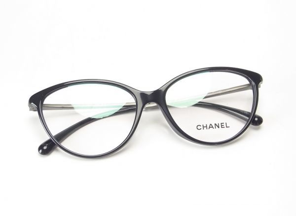 MB3521 イタリア製 CHANEL シャネル ラインストーン×CC ココマーク キャットアイ 眼鏡 フレーム/メガネ ブラック 3293 ...