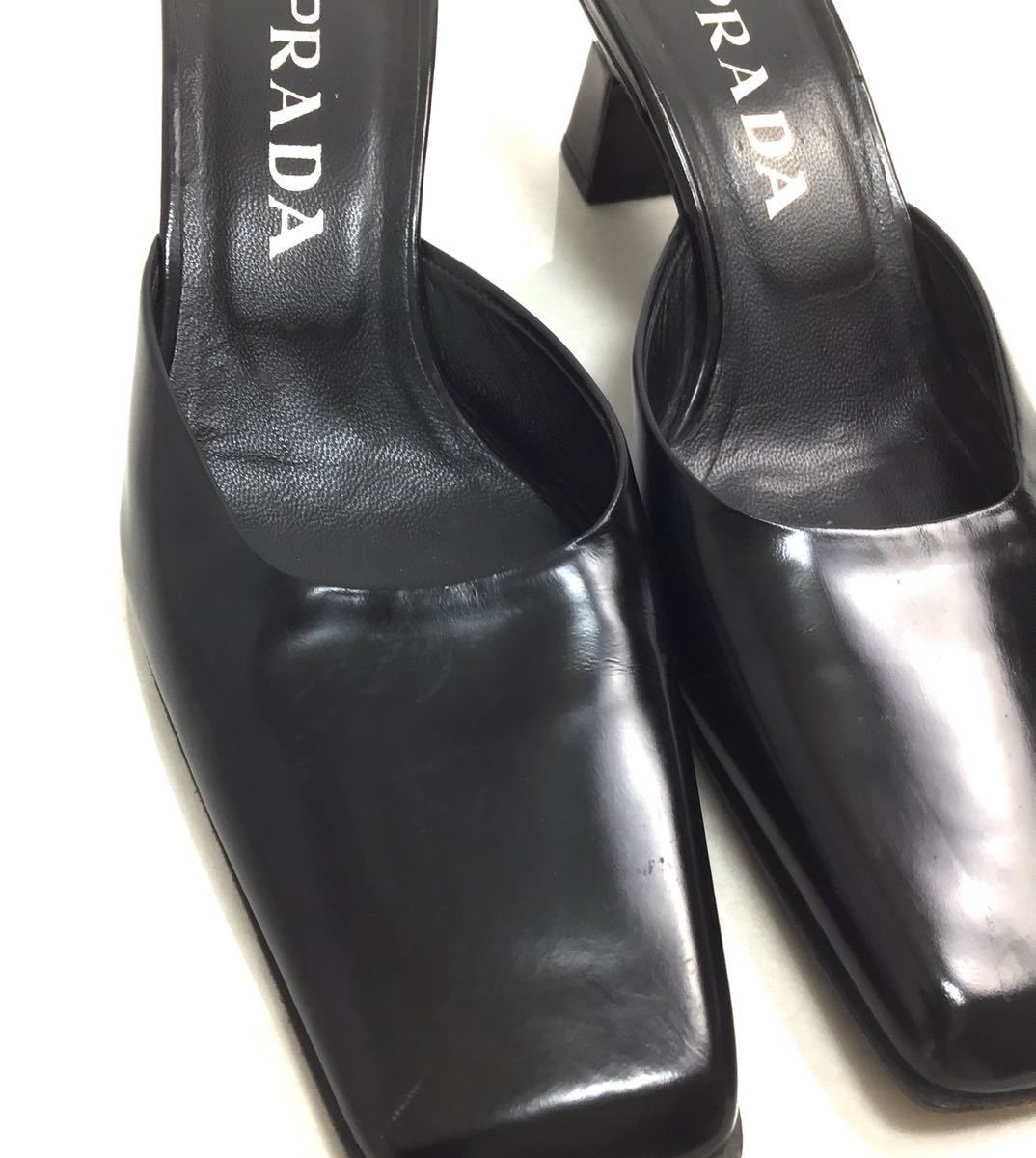 FF1 プラダ/PRADA 黒色 ミュール サンダル 24cm / 37 1/2(女性用)｜売買されたオークション情報、yahooの商品情報をアーカイブ公開 - オークファン（aucfan.com）