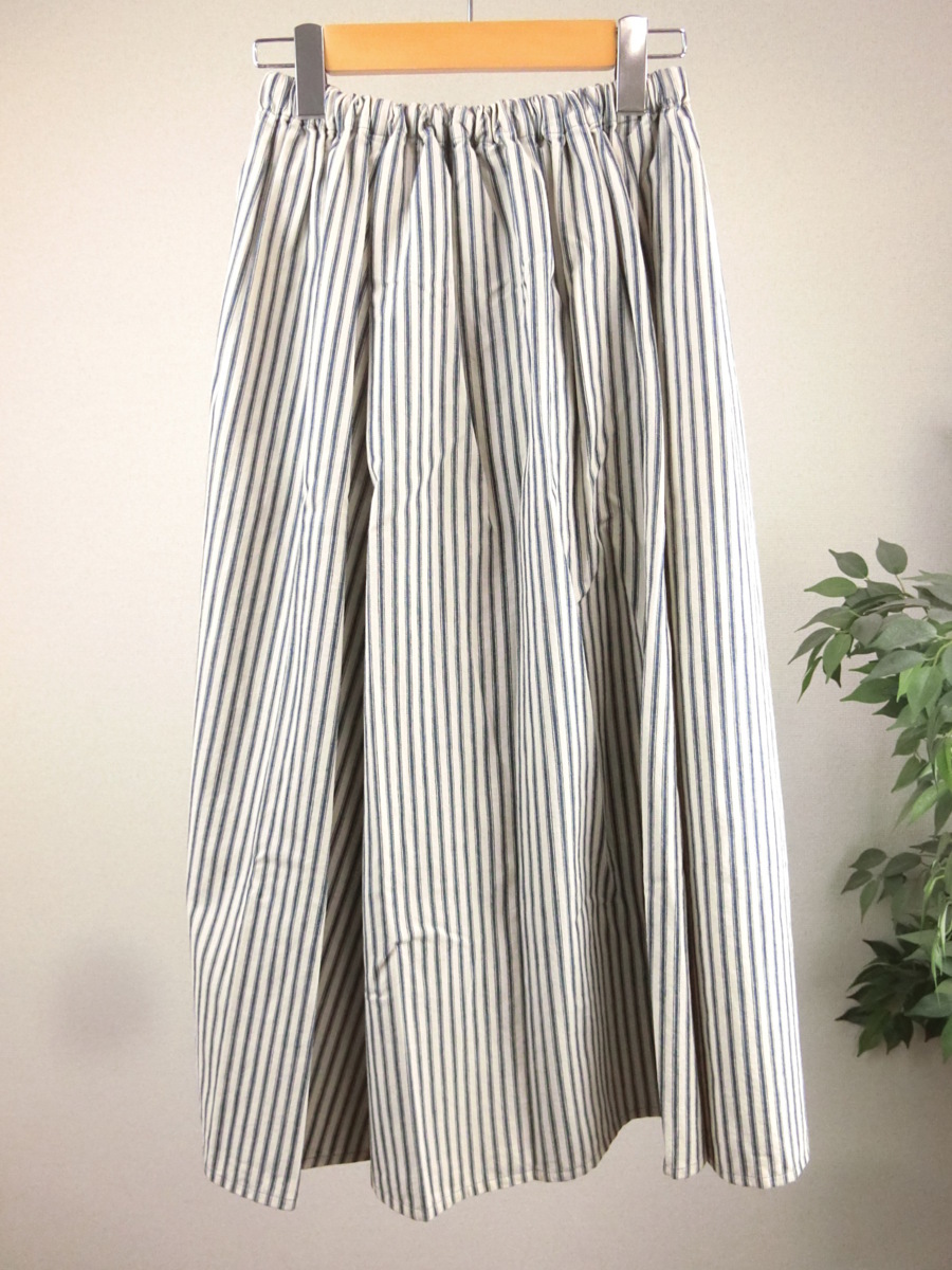 Beamsboy インディゴ染め ストライプ フレア イージー スカート 日本製 ホワイト ネイビー レディース PA2007-610(フレアースカート、ギャザースカート（ロング）)｜売買され ...