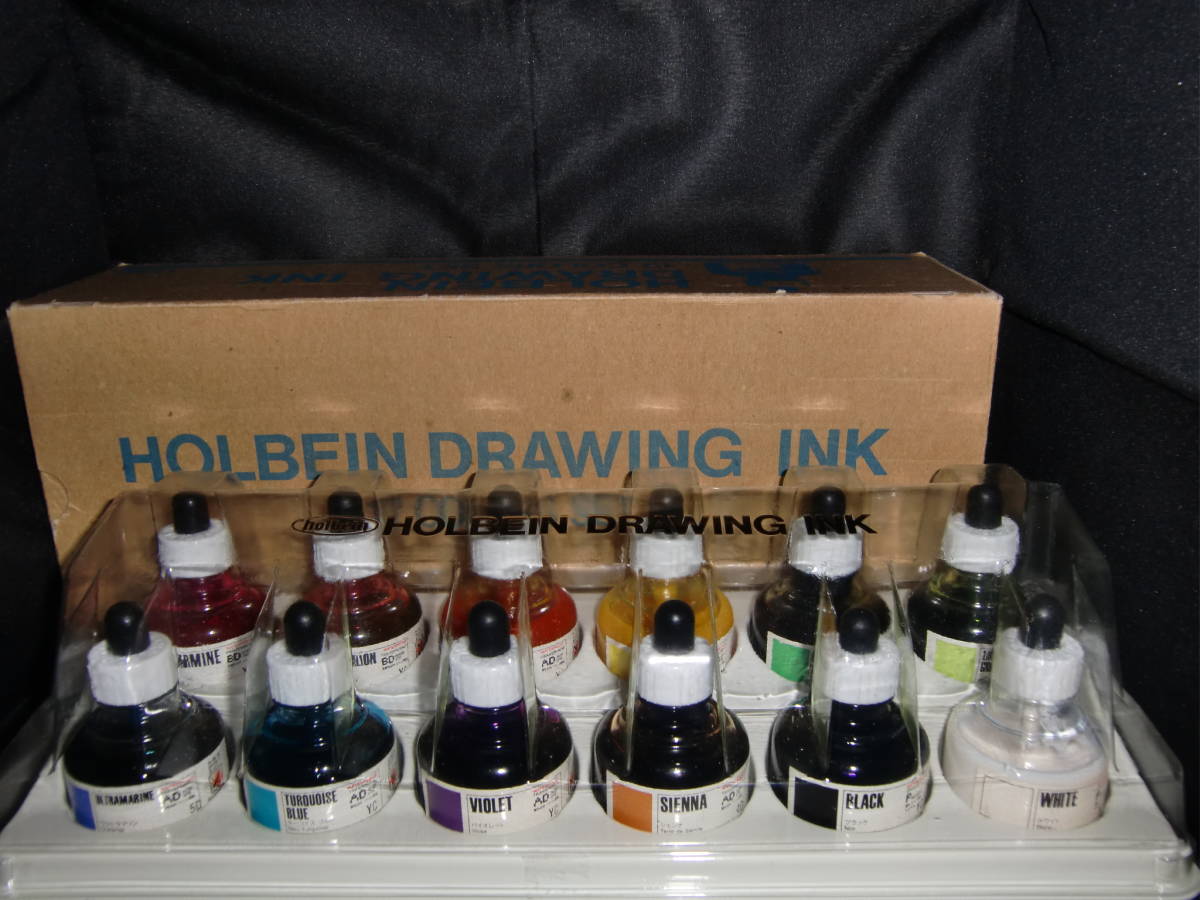 HOLBEIN DRAWING INK 12 COLORS SET(絵の具、ポスターカラー)｜売買されたオークション情報、yahooの商品情報 ...