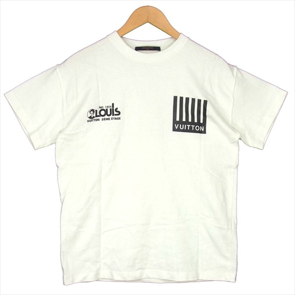 ルイヴィトン LOUIS VUITTON 国内正規 VCCM09 2EME ETAGE マルチロゴ プリント 半袖 Tシャツ 白系 XS ...