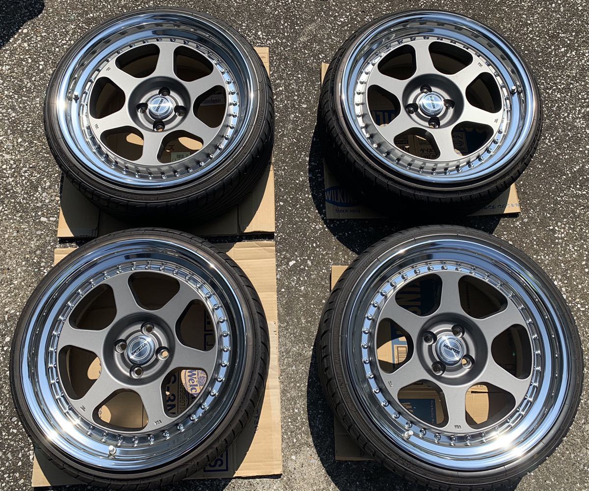 WORK MEISTER L1 3PIECE 18インチ 8.5J＋20 4H-100 2020年6月製造 同様 タイヤ付き4本 205 ...
