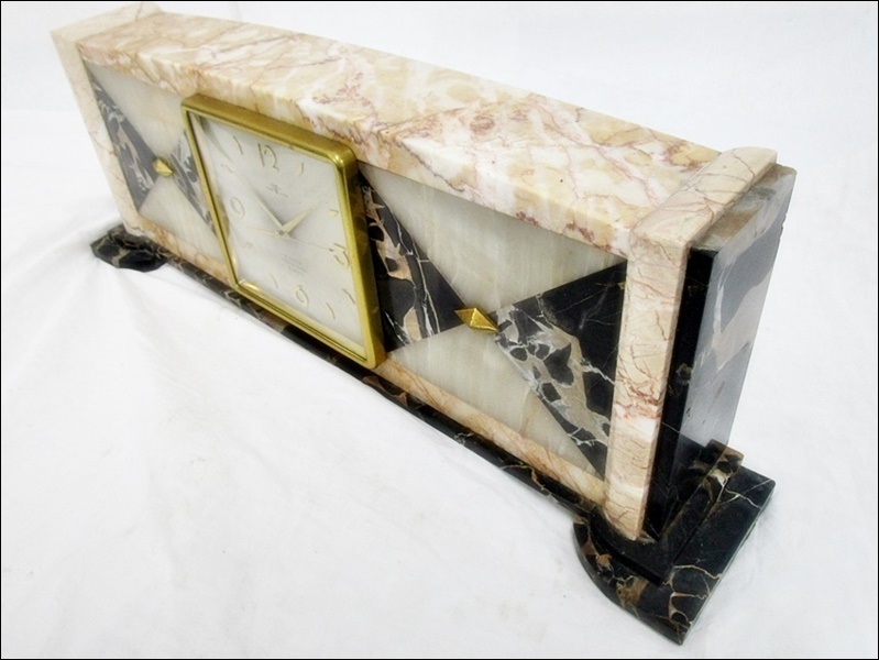 20 111-324676-24 Y トレードマーク TRADE MARK 2 JEWELS TOKYO TOKEI 8 DAYS 置時計 手巻き 大理石 アンティーク系 長111(一般 ...