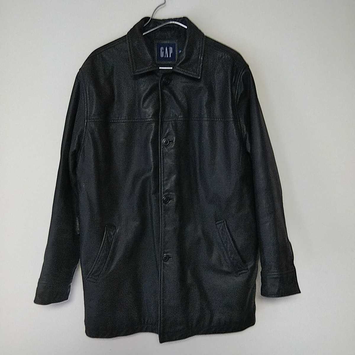 90s OLD GAP レザー コート ブラック Sサイズ 牛革/黒 オールドギャップ テーラードジャケット デッドストック ビンテージ 古着 80s(ジャンパー、ブルゾン)｜売買された ...