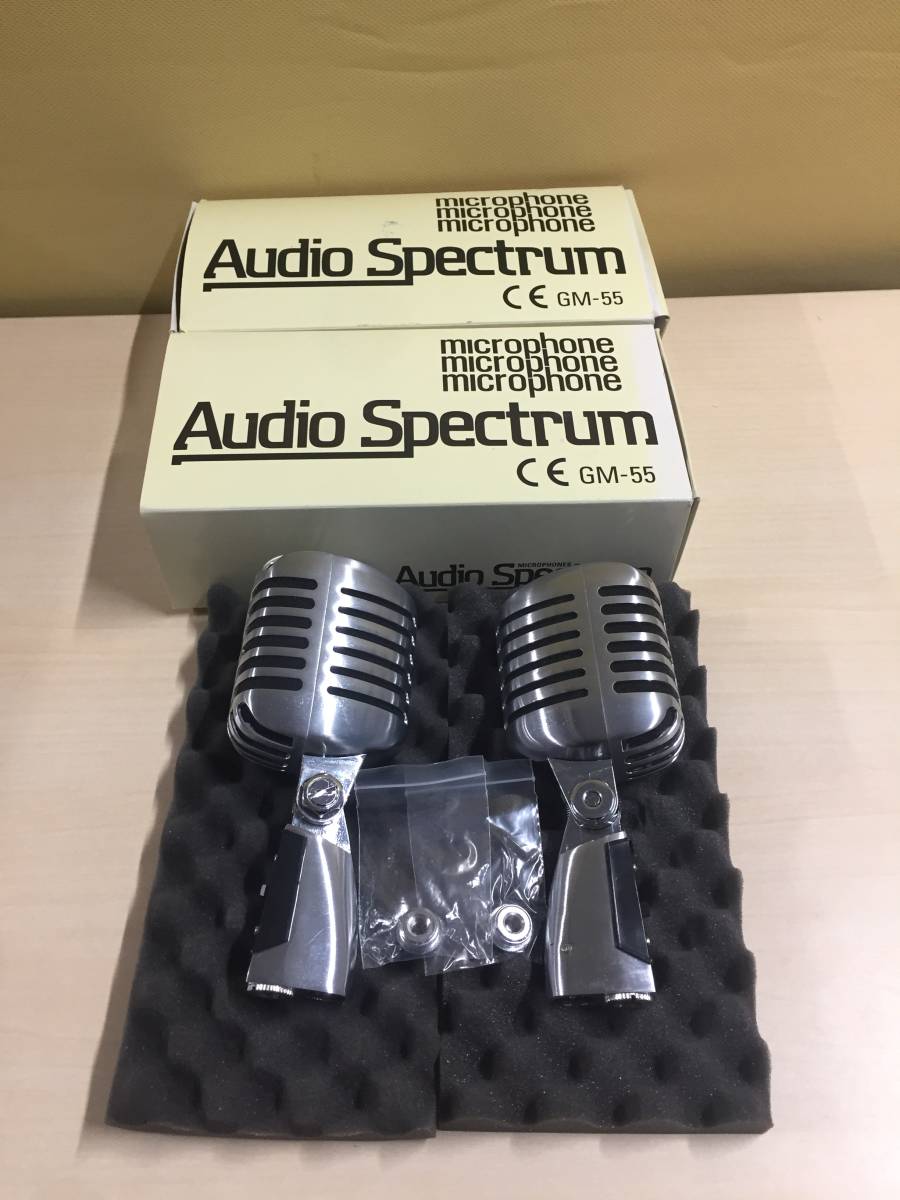 GM-55 2点セット ダイナミックマイク ガイコツマイク Audio Spectrum microphone 21 0126 01 ...