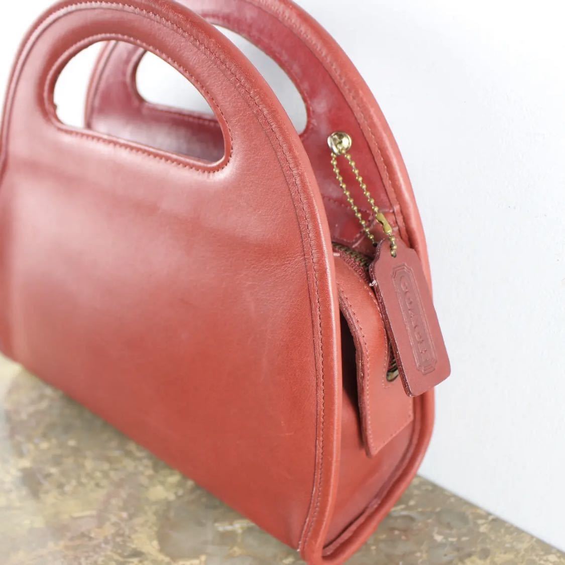 OLD COACH HALF MOON TYPE LEATHER 2WAY SHOULDER BAG MADE IN USAオールドコーチ半月 ...
