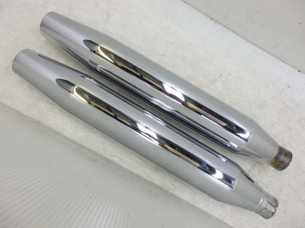 ダイナ FXDL FXD 95-16 ハーレー 純正 北米仕様 3インチ テーパー サイレンサー マフラー パンチアウト 落札 U237 ...