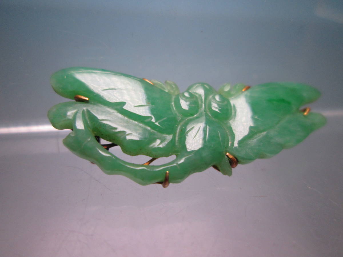 江月 アンティーク 本翡翠 蜻蛉彫刻の帯留め 2 76g(帯留め)｜売買されたオークション情報、yahooの商品情報をアーカイブ公開 - オークファン（aucfan.com）