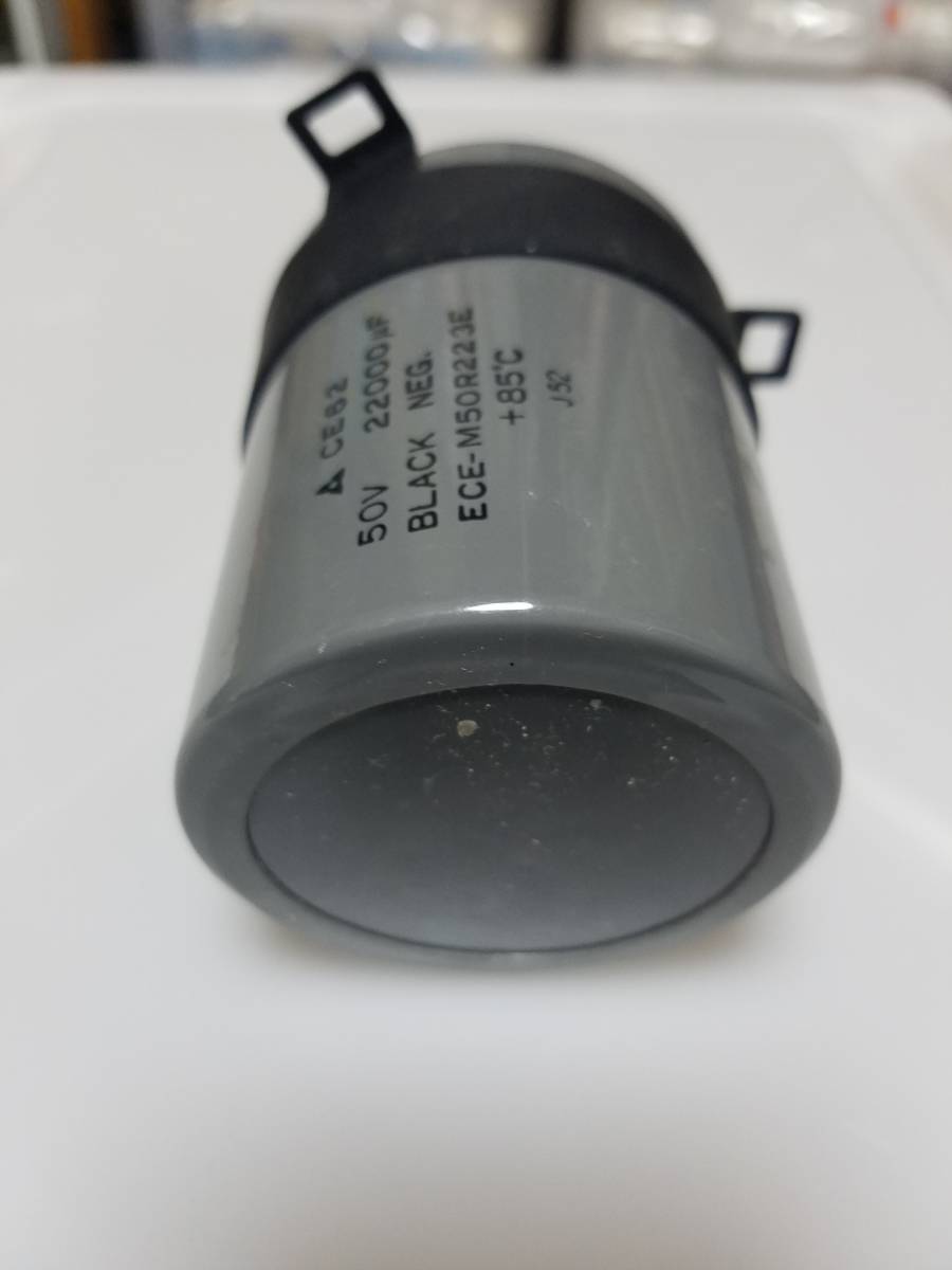 電解コンデンサー CE62 50v22000μF BLACK NEG ECE-M50R223E ＋85°C J52 動作不明につきジャンク扱い ...
