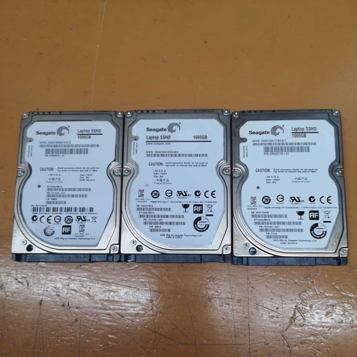 105【1円～】3枚セット 2.5inch HDD 1TB 1000GB 9.5mm ハードディスク 2.5インチ 正常動作確認品【検査画像 ...