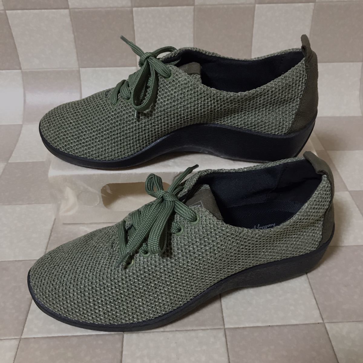 M0826 レディースウォーキングシューズ 靴 スニーカー ARCOPEDICO アルコペディコ EU 37 23cm位 モスグリーン 系 ...