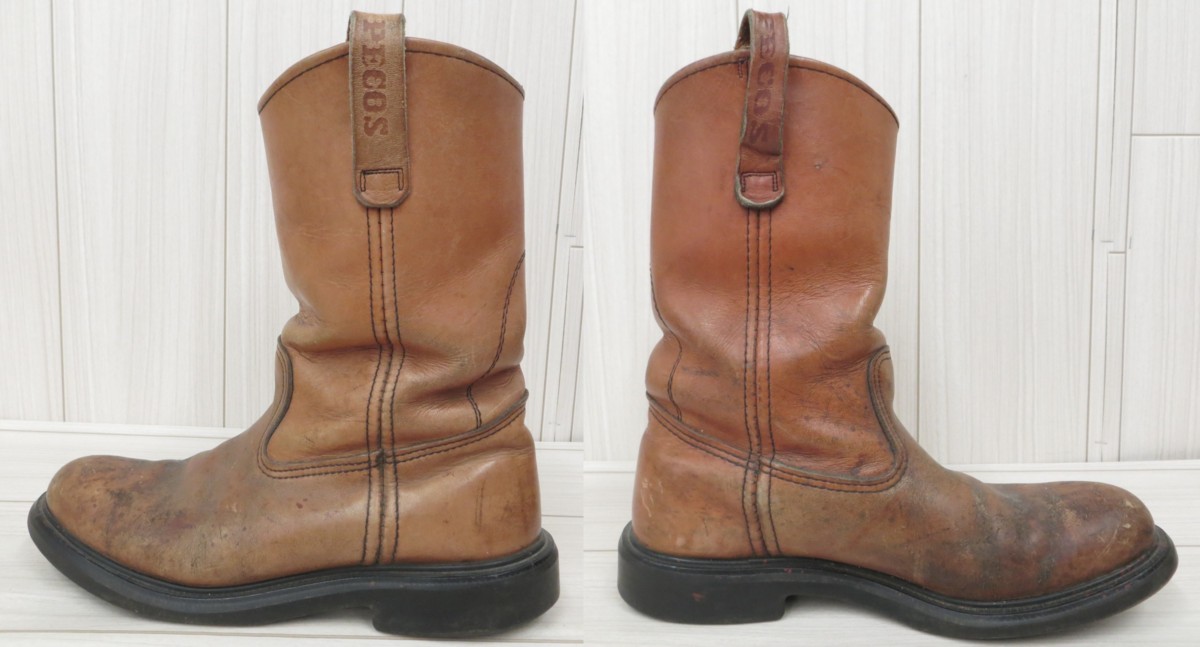 RED WING ペコスブーツ スーパーソール 9D 27cm ブラウン プリント羽タグ USA製 レッドウィング/90年/赤茶/1104(9 ...