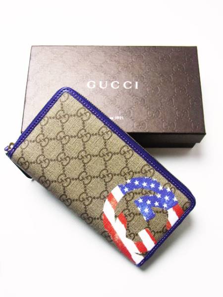 GUCCI グッチ USA GG FLAG COLLECTION 財布(グッチ)｜売買されたオークション情報、yahooの商品情報をアーカイブ ...