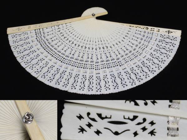 丘 本象牙保証 細密透かし彫 象牙扇子 重さ約32g IVMR(東洋彫刻)｜売買されたオークション情報、yahooの商品情報をアーカイブ公開 ...