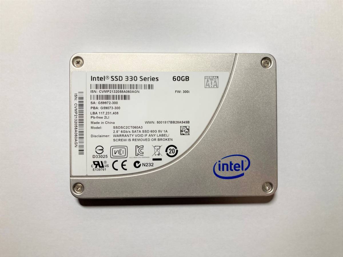 Intel SSD 330 Series 60GB SSDSC2CT060A3 SATA 2.5型(32GB～)｜売買されたオークション情報 ...