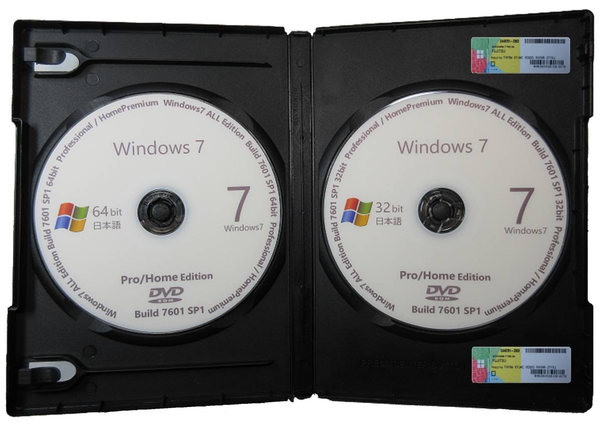 Windows7 ＜Pro/Home 2ライセンス＞+＜Windows7 SP1 インストールディスク 32bit＆64bit 全エディション ...