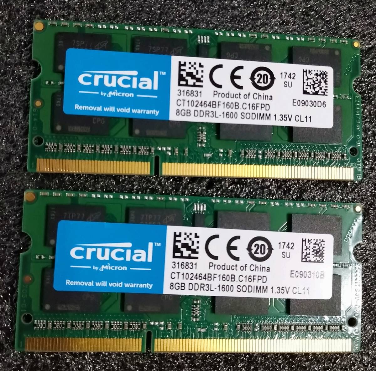 DDR3 SO-DIMM 16GB 8GB2枚組 CFD W3N1600CM-8G Crucial CT102464BF160B.C16FPD ...