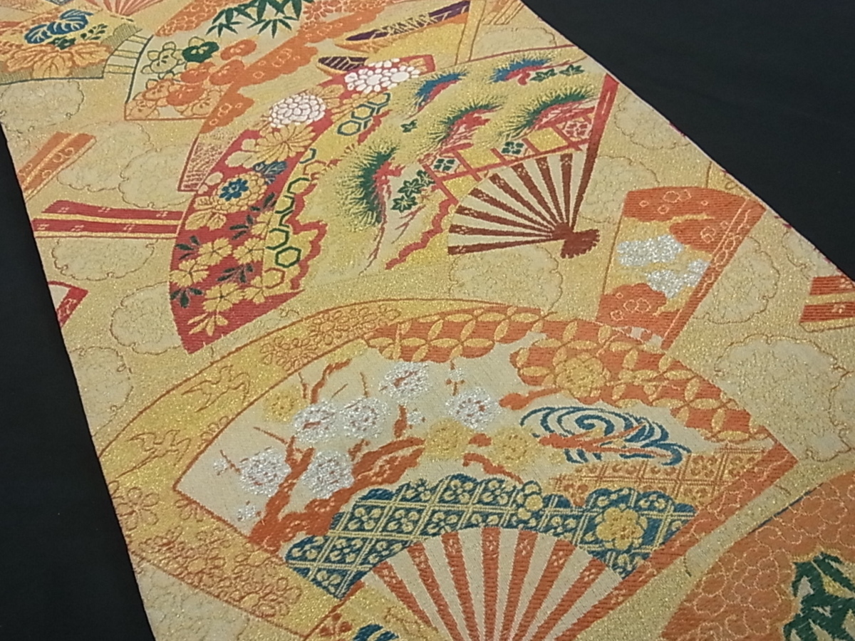着物屋こころ アンティーク 大正ロマン 丸帯 唐織 雪輪扇面散らし花文 金銀糸 正絹 逸品 ig1269(丸帯)｜売買されたオークション情報 ...
