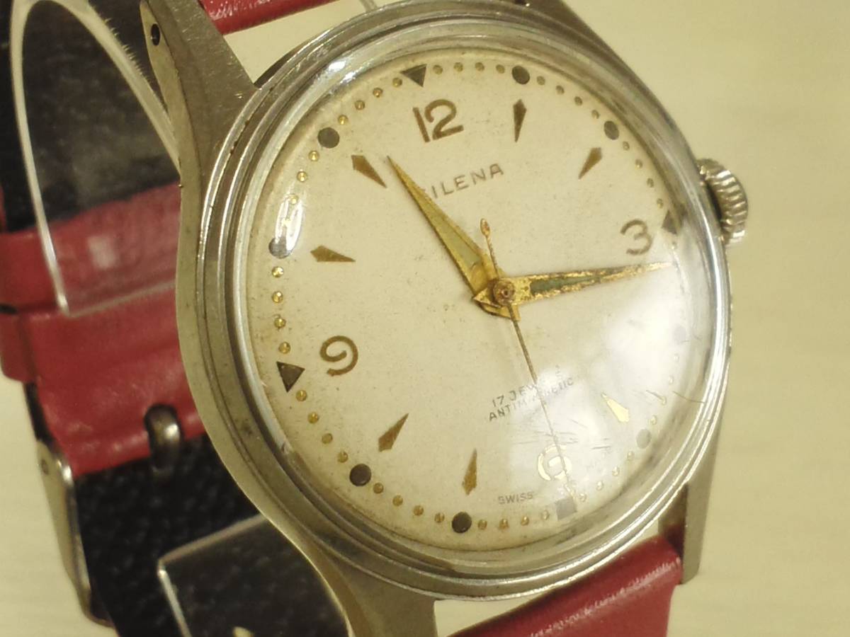 SILENA WATCH COをご存知 か フルオリジナル3点マークビンテージ時計 スイスのSILENA手巻き 元気(アナログ（手巻き ...