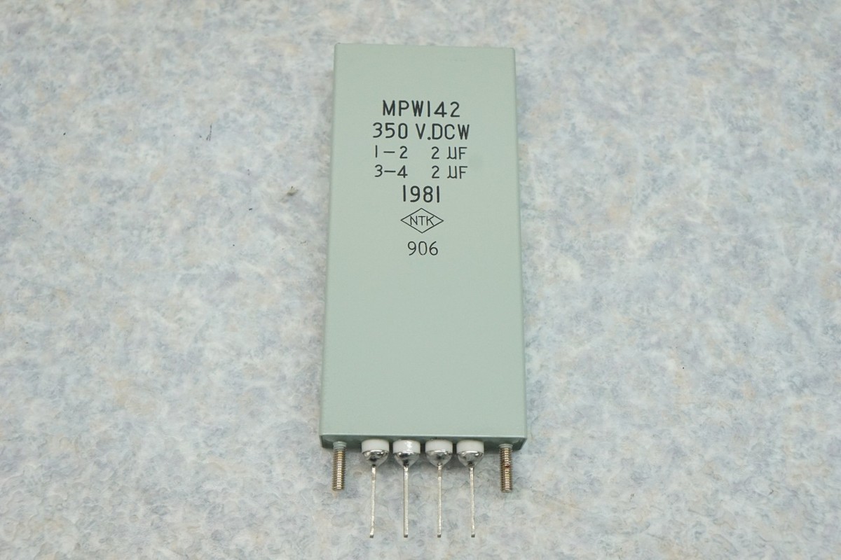 NZ NTK MPW142 350V.DC.W 1-2 2μF 3-4 2μF 1981 906 NTKコンデンサー 20個セット 元箱付き ...
