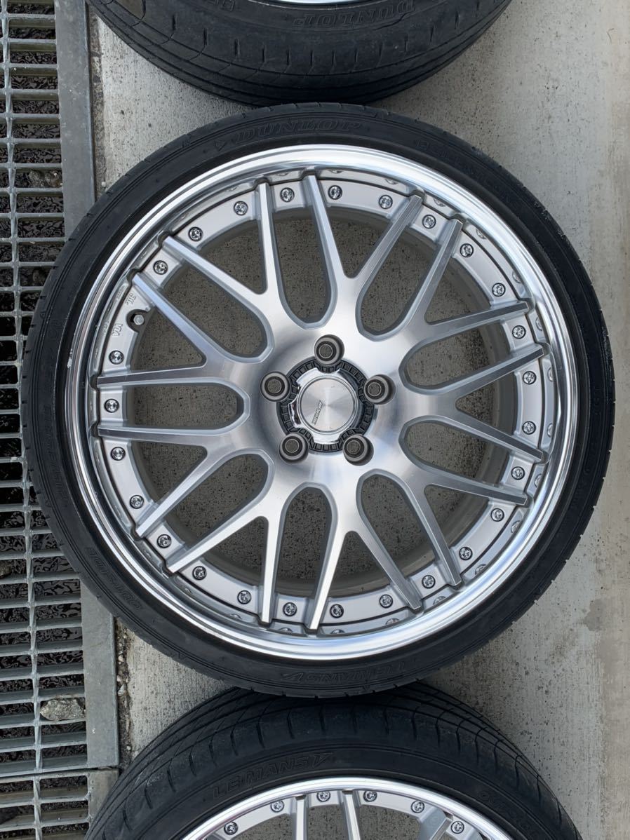 WORK Lanvec LM1 ワーク ランベック 19インチ 7.5J +48 DUNLOP LEMANS V 215/35R19 4本 ...