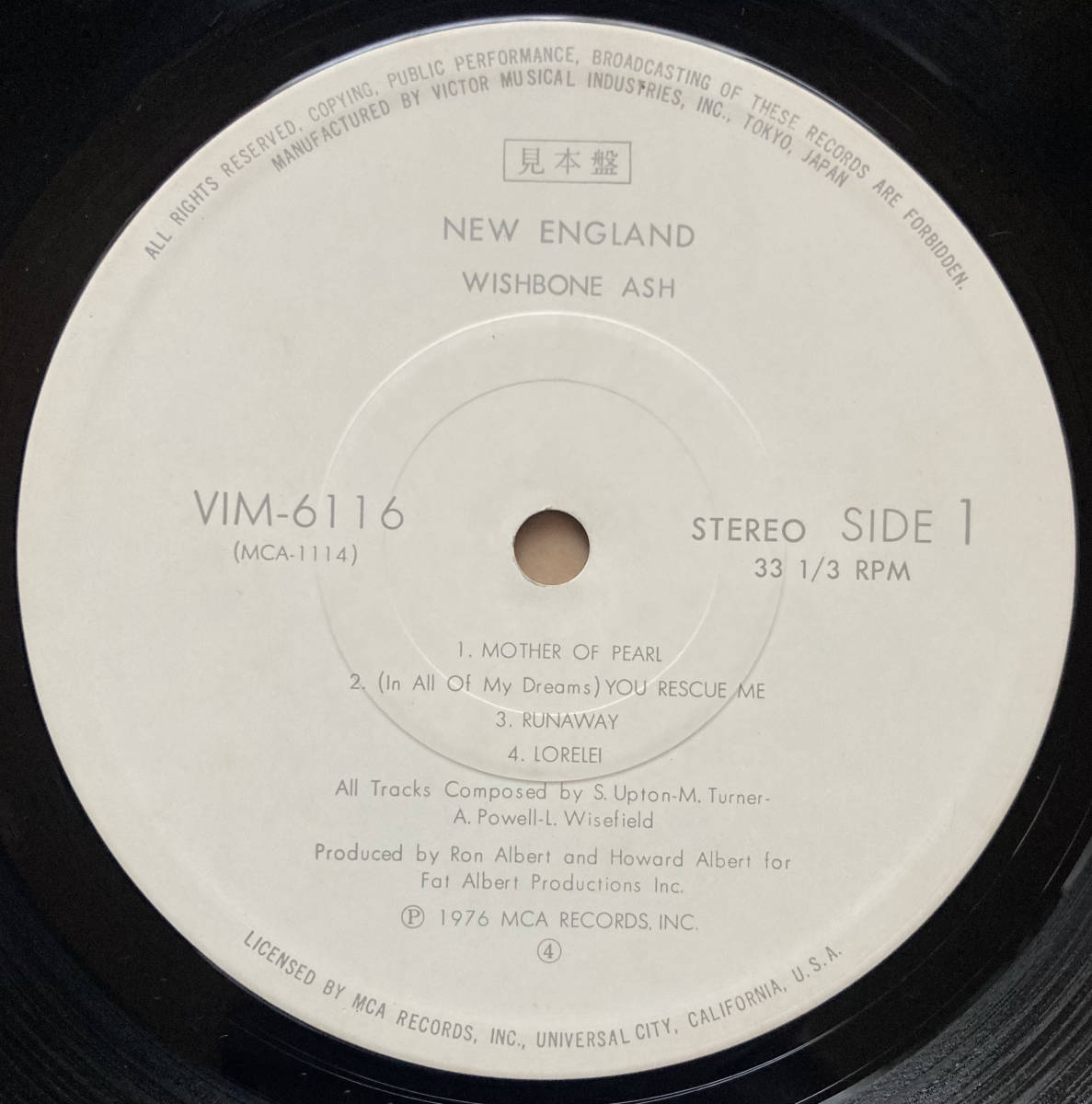 見本盤 WISHBONE ASH ウィッシュボーン アッシュ / NEW ENGLAND 帯付き VIM-6116 PROMO MCA(一般 ...