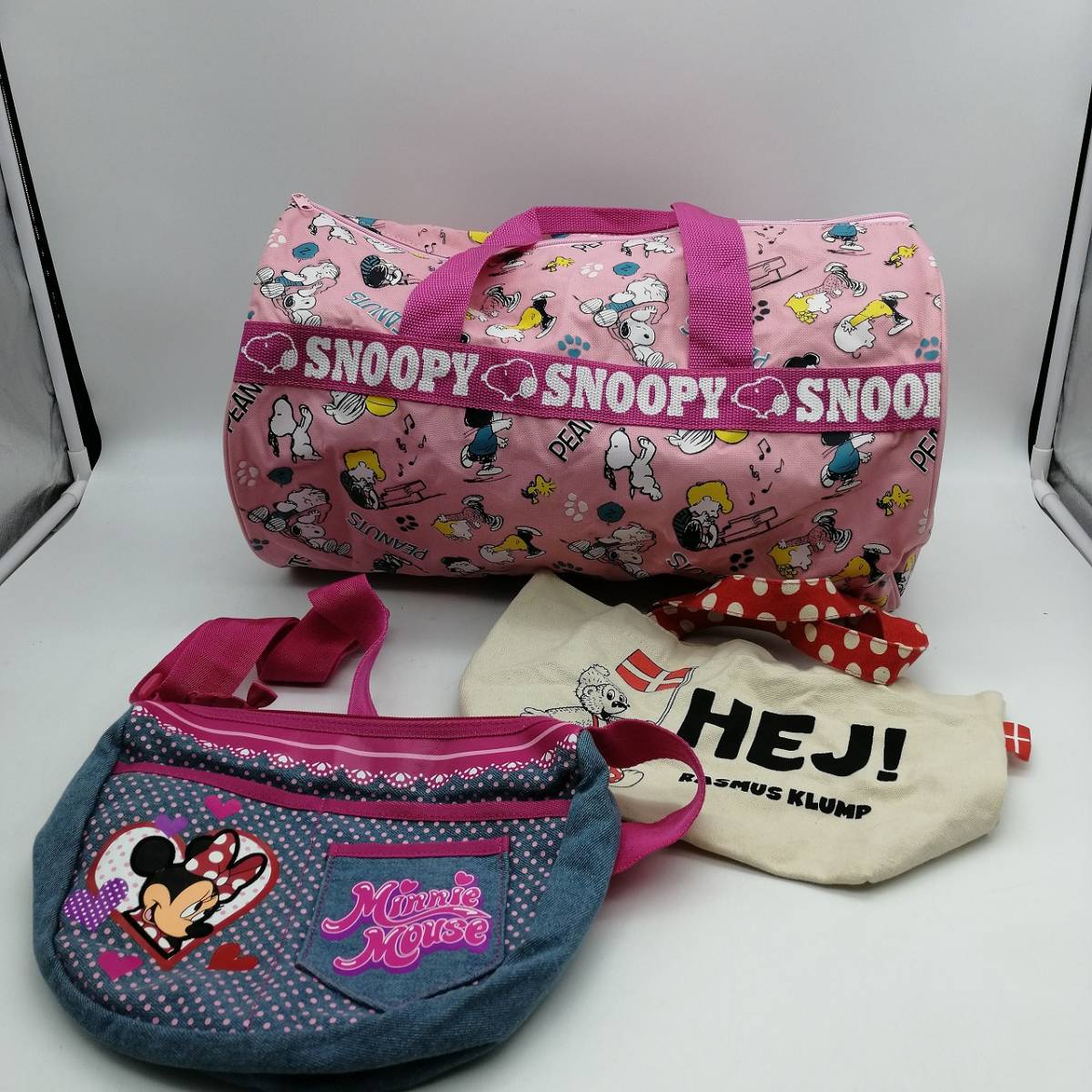 h3128 キャラクター トートバッグ ボストンバッグ ショルダーバッグ まとめ スヌーピー/ディズニー ミニー 等 キッズ 女の子(レッスン ...