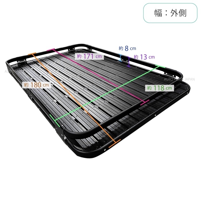 送込 ルーフラック 1.2mx1.8m 小 Sサイズ ルーフ キャリア 黒 ブラック バスケット カーゴキャリア ランクル プラド 95 120 150(ルーフキャリア)｜売買された ...