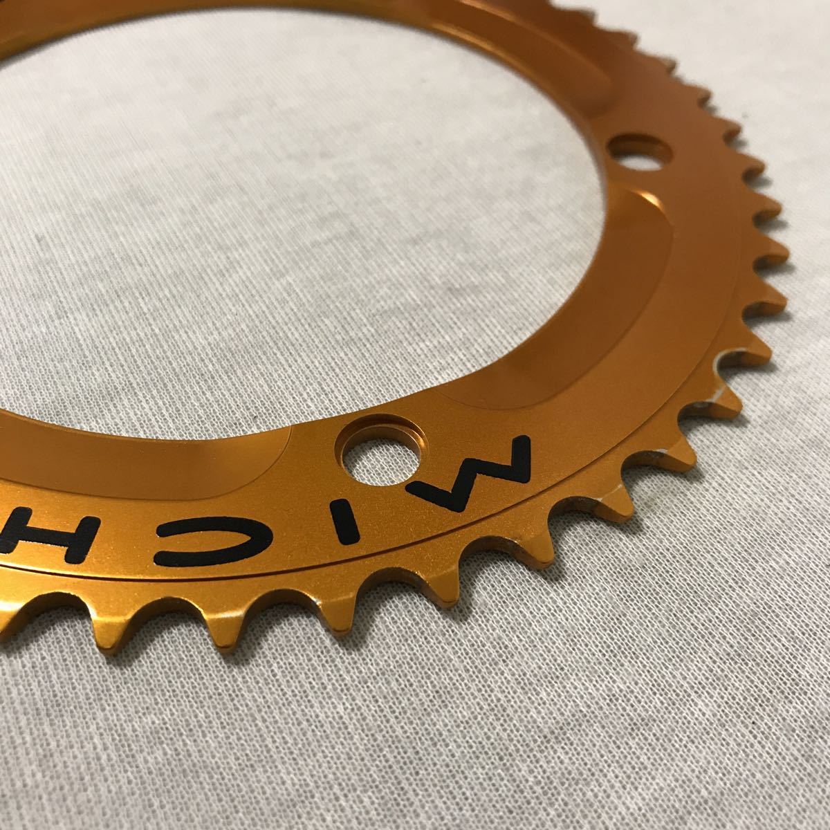 MICHE チェーンリング アドバンスピスタ 厚歯 46T Gold ADVANCED PISTA PCD 144 1/8 シングルスピード ...