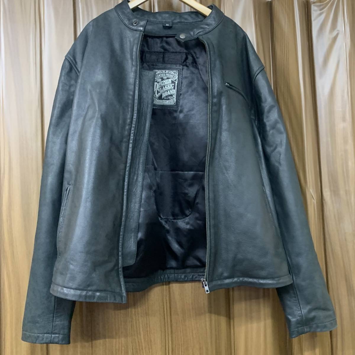 Y60 DEGNER CLASSIC BRAND デグナークラシックブランド ジャケット 牛革 ブラック インナーあり BHJD(Mサイズ ...