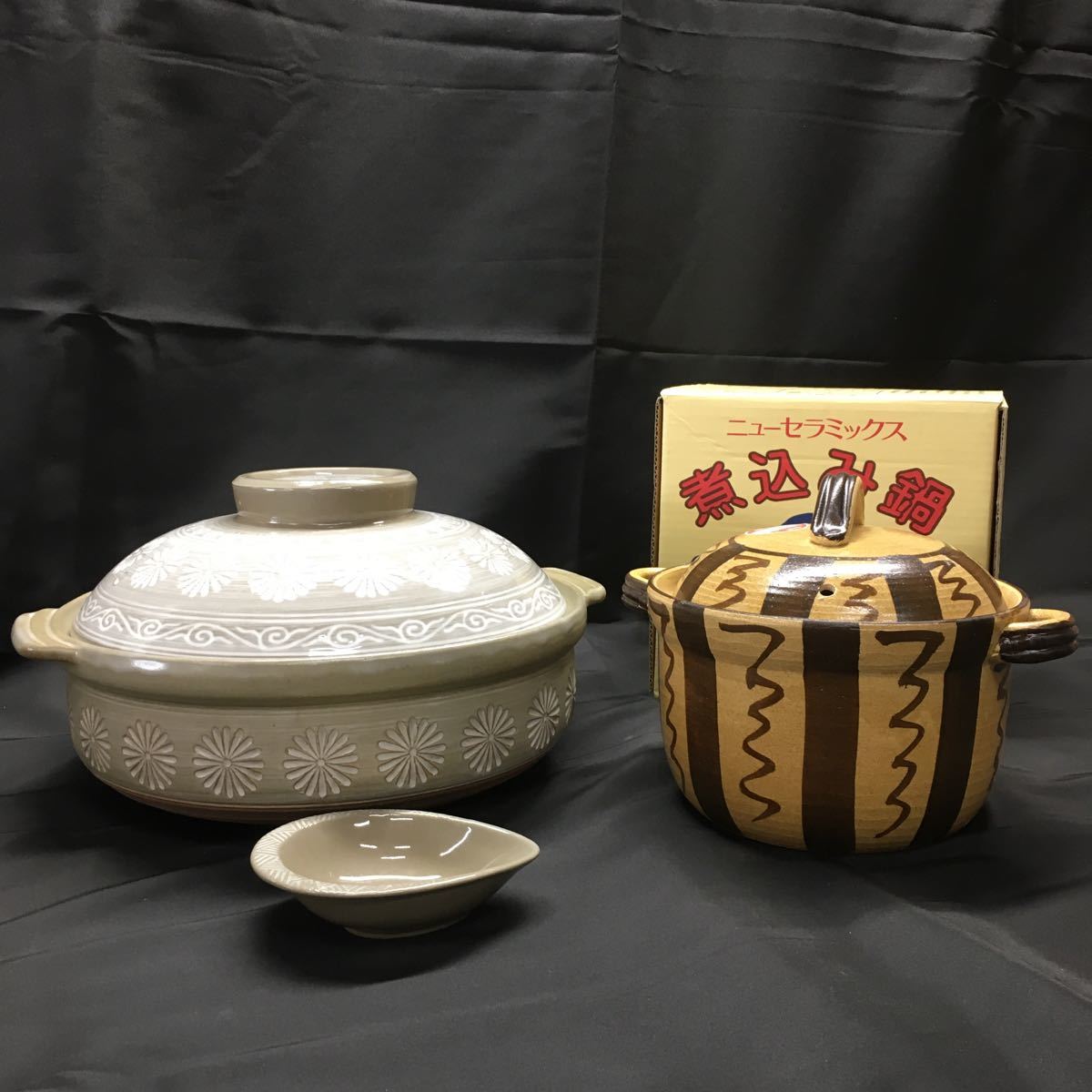 AI121 ニューセラミックス煮込み鍋 10号土鍋 まとめて2点 鍋 お釜 炊飯器 直火 オーブン レンジOK キャンプにも(土鍋)｜売買され ...