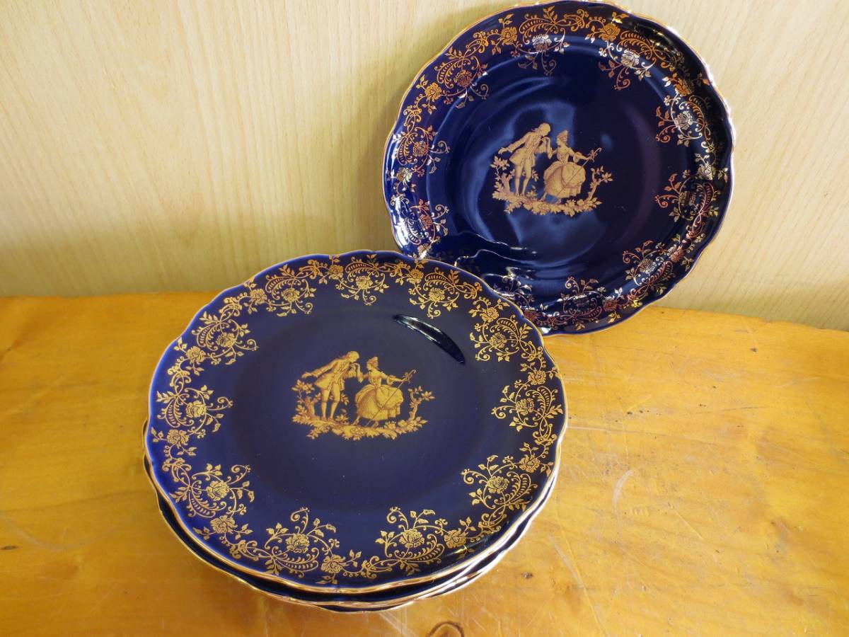 A3840 洋食器 LIMOGES リモージュ お皿 小皿 飾り皿 5点セット 瑠璃 金彩(その他)｜売買されたオークション情報、yahooの ...