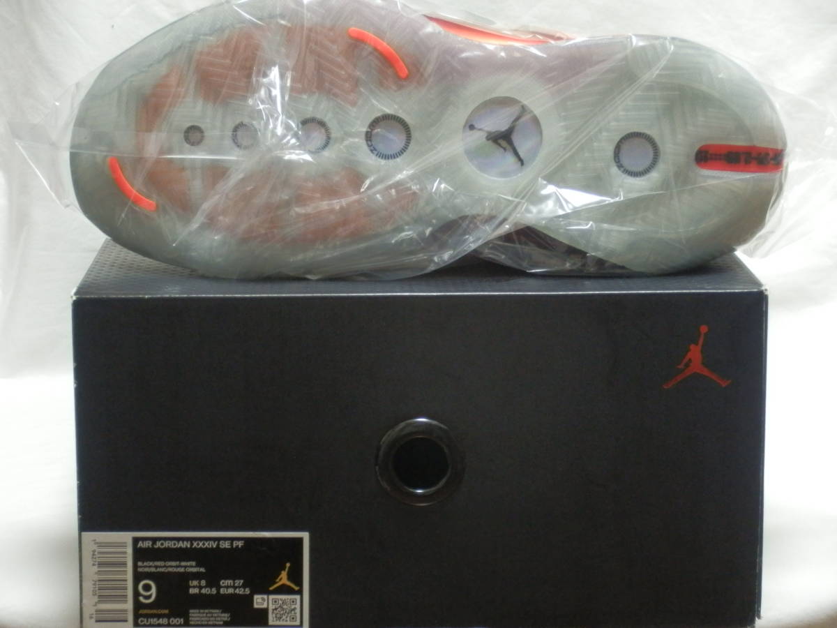 2020年製 AIR JORDAN XXXIV SE PF CHICAGO BLACK WHITE RED 黒/白/赤 US9 箱付 国内正規 ...