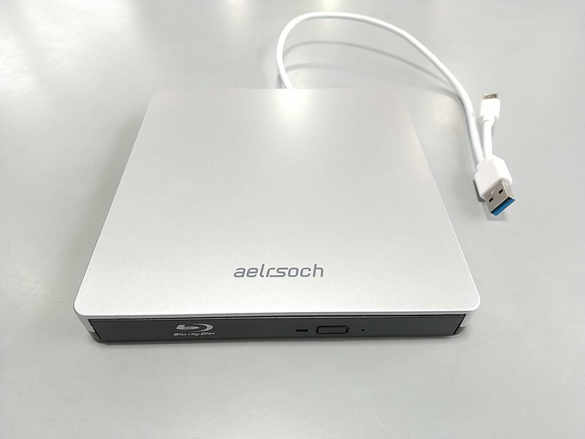 ブルーレイ ドライブ 外付け aelrsoch Blu-ray USB-A 3.0 USB-C Type-c シルバー 稼動品 ポータブル ...