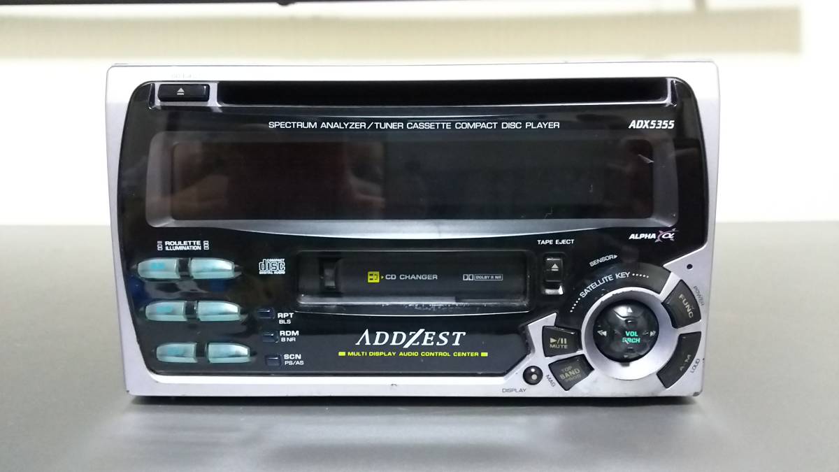 ADDZEST アゼスト カーオーディオ デッキ ステレオ CD/カセットプレーヤー ADX5355 2din 動作未確認 スペアナ ラジオ ...