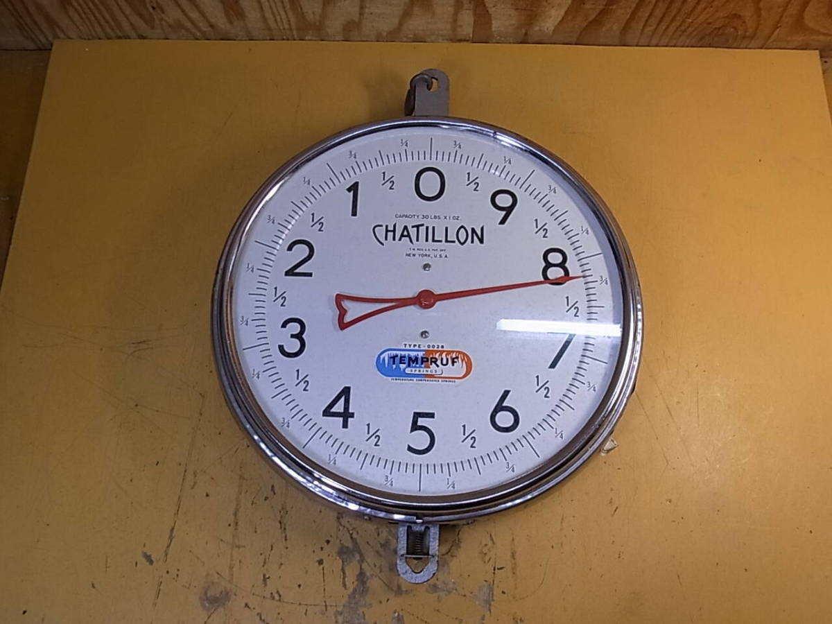 X/038 シャティヨン CHATILLON はかり 吊り秤 TEMPRUF SPRINGS TYPE:0028 動作不明 ジャンク(はかり ...