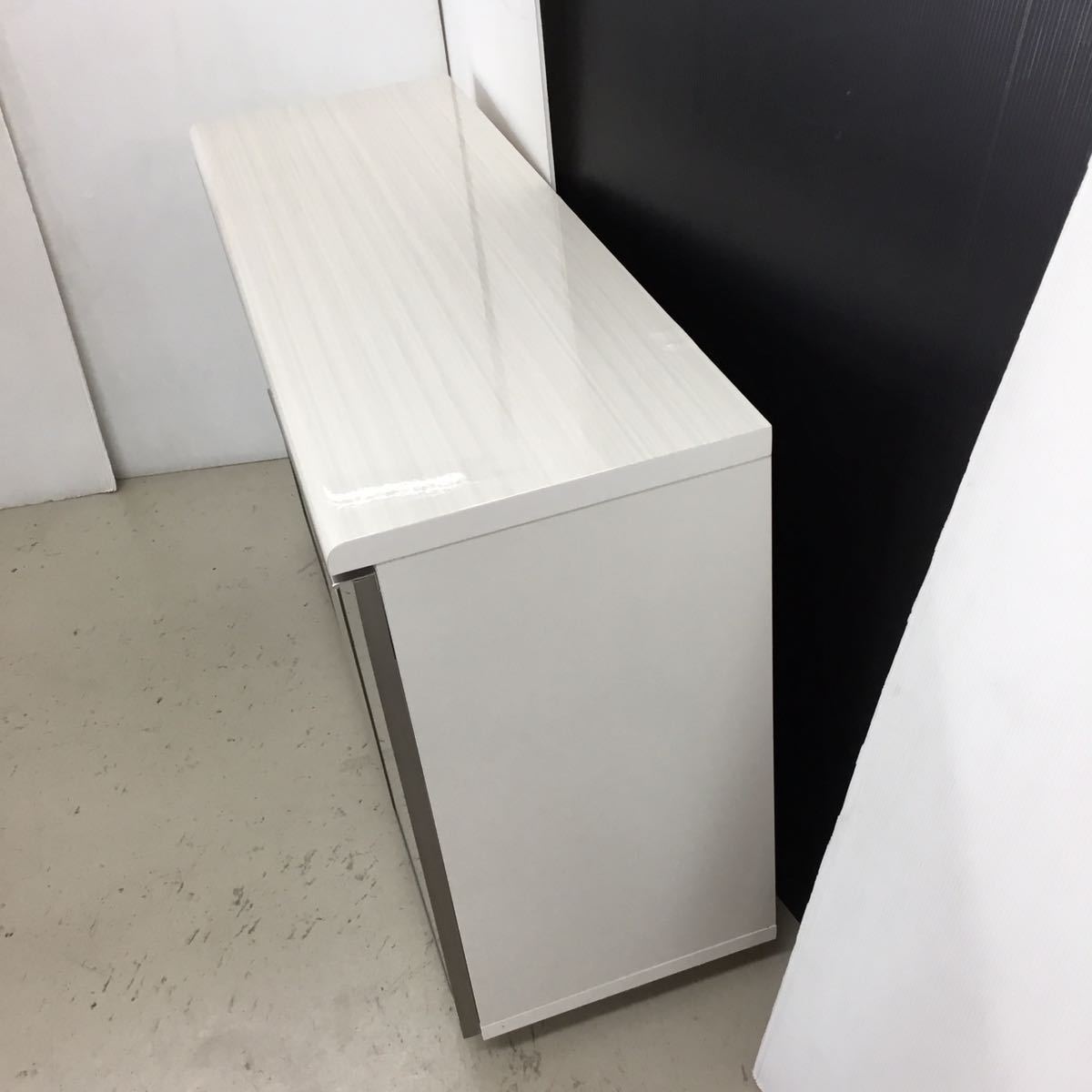 FN07 ニトリ サイドボード ポスティア キッチンボード キャビネット 幅120cm 木目 ホワイト 直接引取可 領収書発行可(サイドボード ...