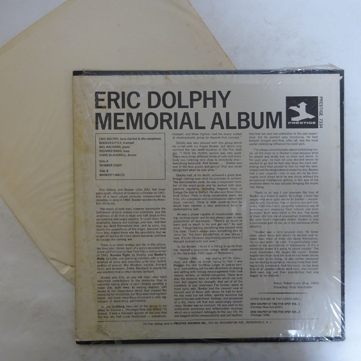 14009652; US盤/PRESTIGE/紺ラベル/VAN GELDER刻印 Eric Dolphy & Booker Little ...