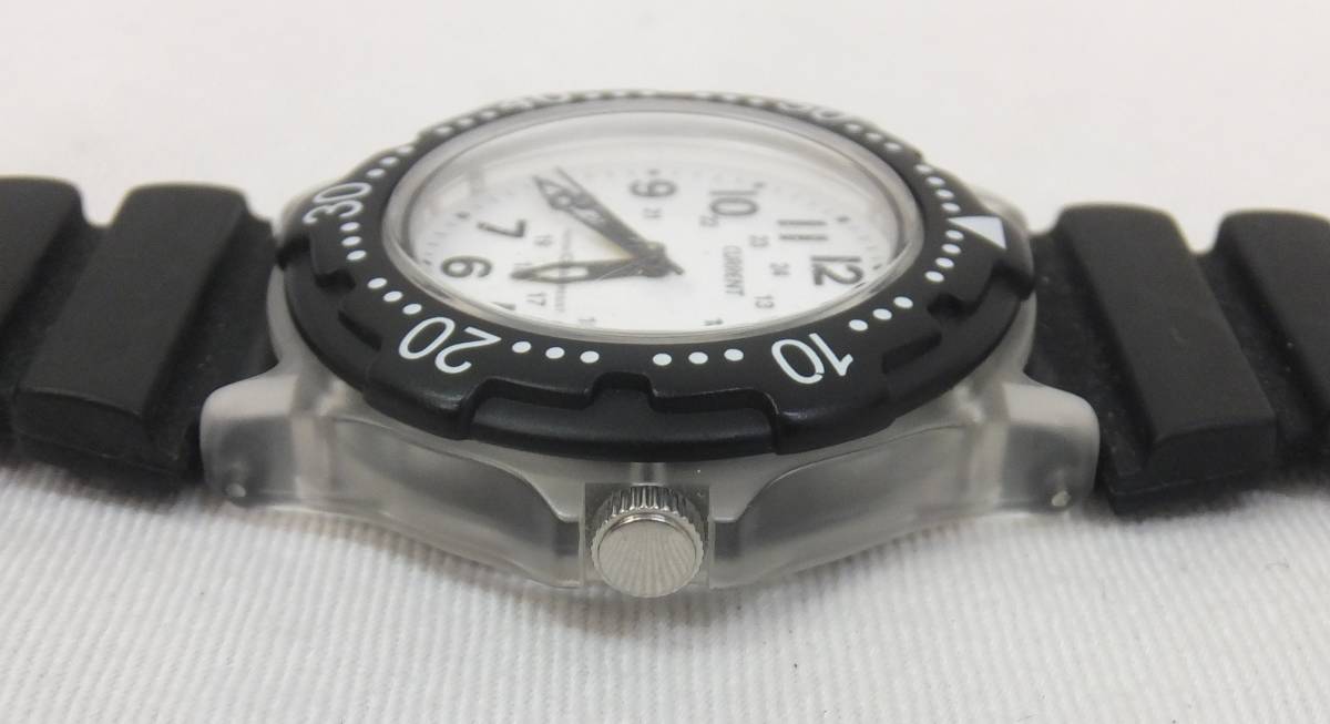 SEIKO CURRENT セイコーカレント ダイバータイプ 3針クォーツ腕時計 Y121-AR00 MOV'T JAPAN 回転ベゼル付 ...