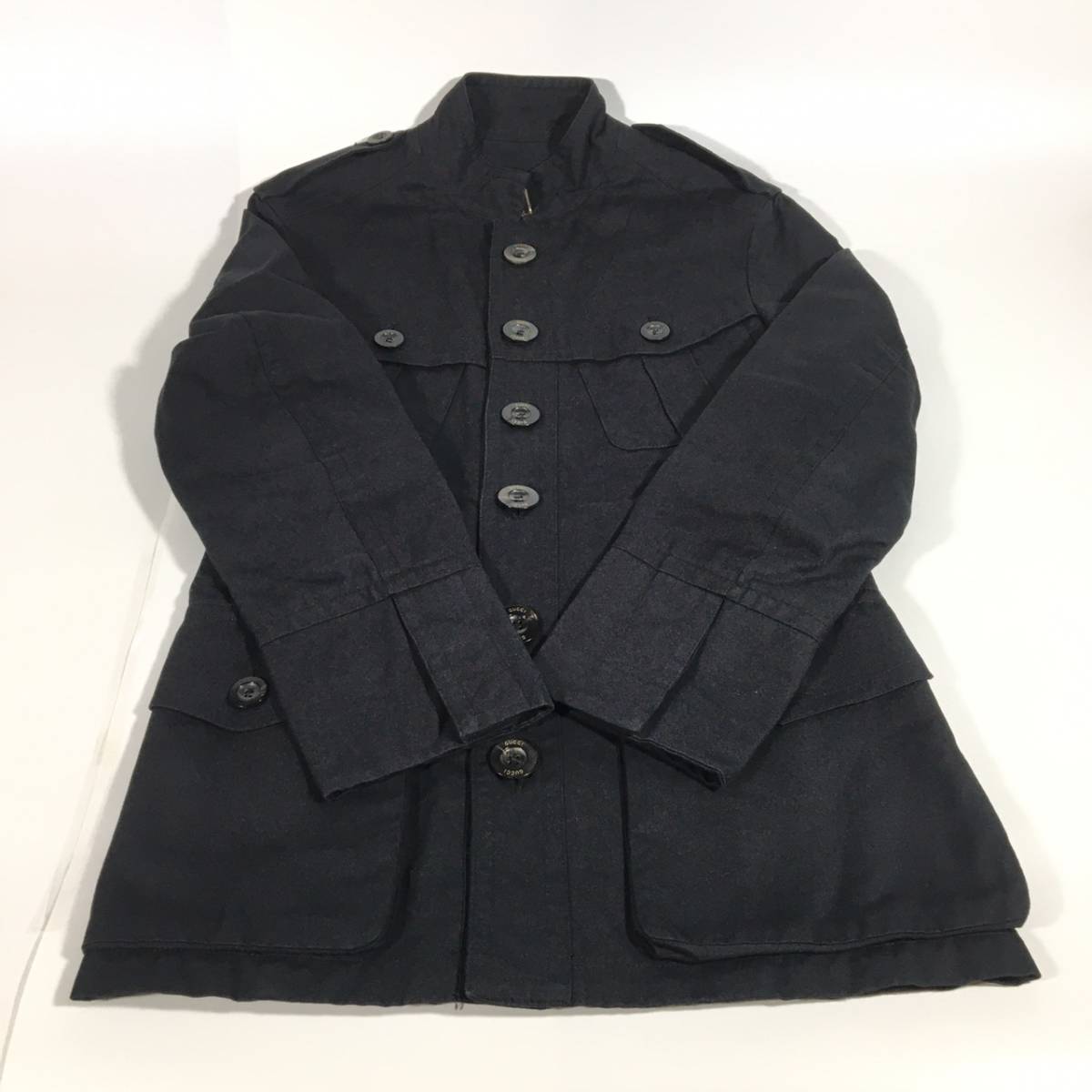 KJ1218-8-3 GUCCI グッチ コート ブラック メンズ サイズ44 身幅47cm 肩幅45cm 丈77cm 100サイズ(コート)｜売買されたオークション情報、yahooの商品情報 ...