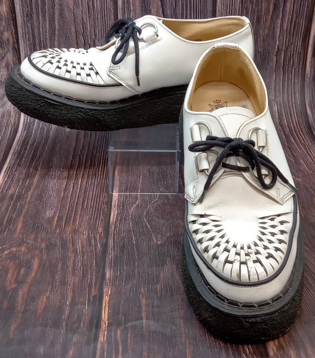 レザースニーカー GEORGE COX ジョージ コックス /ギブソン ホワイト/3588/VIB /UK 7インチ /英国製/26cm相当 ...